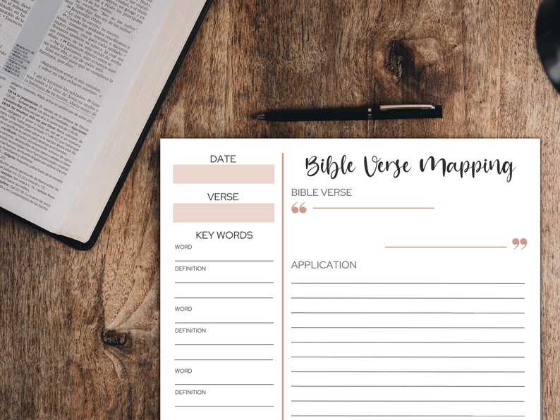 Bible Verse Mapping Template Scripture Mapping Journal - Etsy