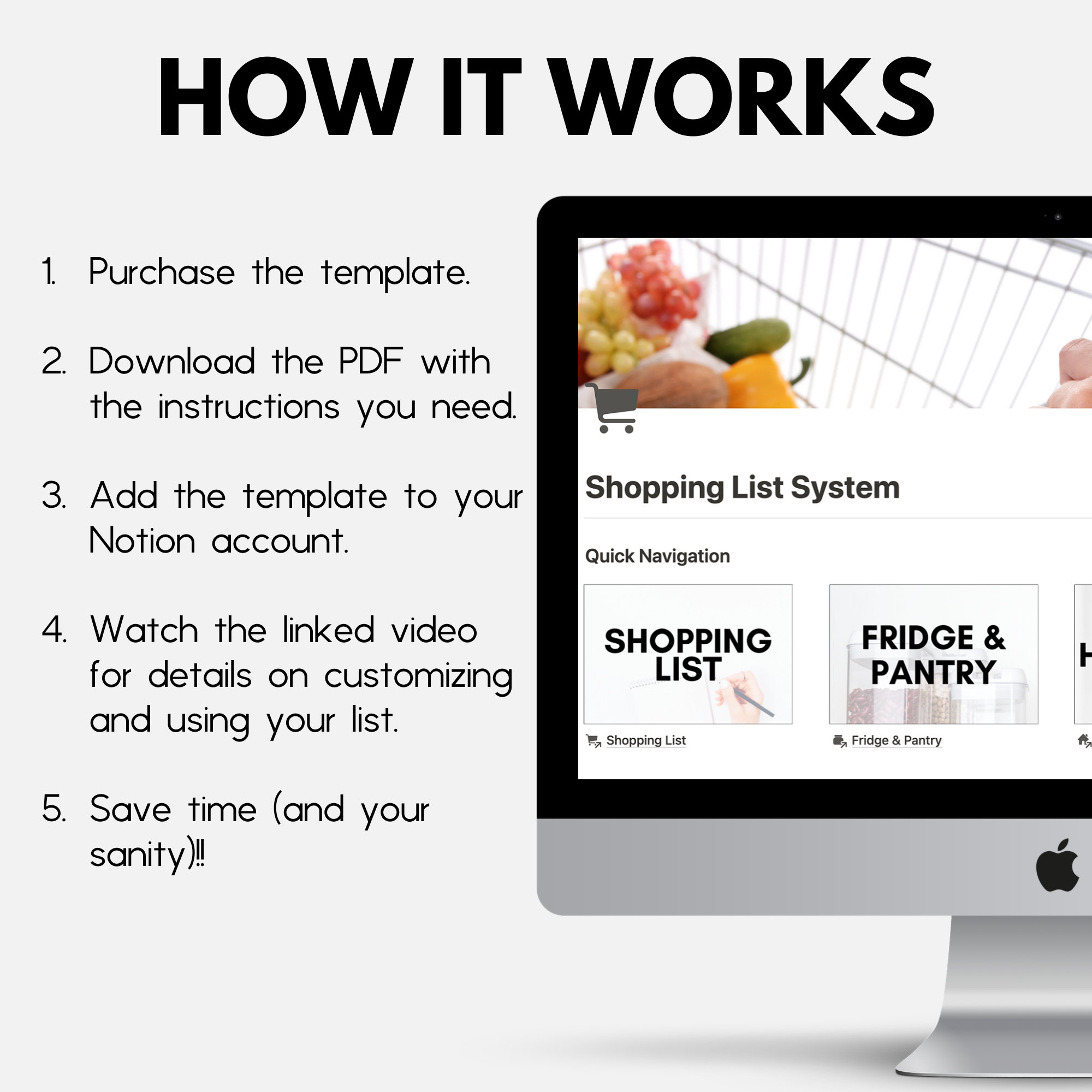 Digital Shopping List, Grocery List Notion Template, Notion Shopping ...