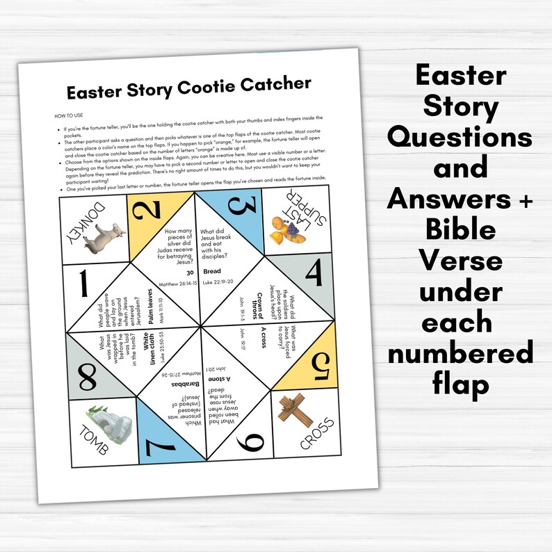 Easter Bible Story Cootie Catcher Catholic Easter Story for - Etsy