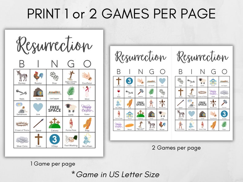 Resurrection Bingo Game, Bible Bingo, Easter Bingo, Holy Week Bingo ...