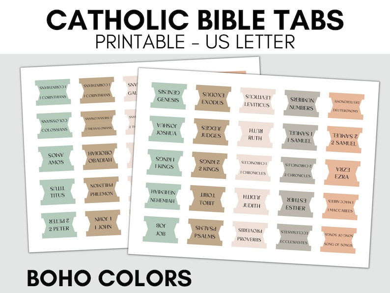 Printable Catholic Bible Tabs, Bible Tabs Printable, DIY Bible Tabs ...