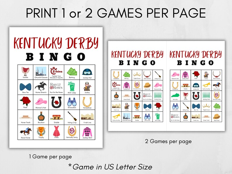 Horse Race Bingo, Derby Party, Horse Bingo, Derby Party Game, Kentucky ...