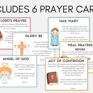 Catholic Prayer Cards for Kids, Children's Prayer Cards, Kids Hail Mary ...