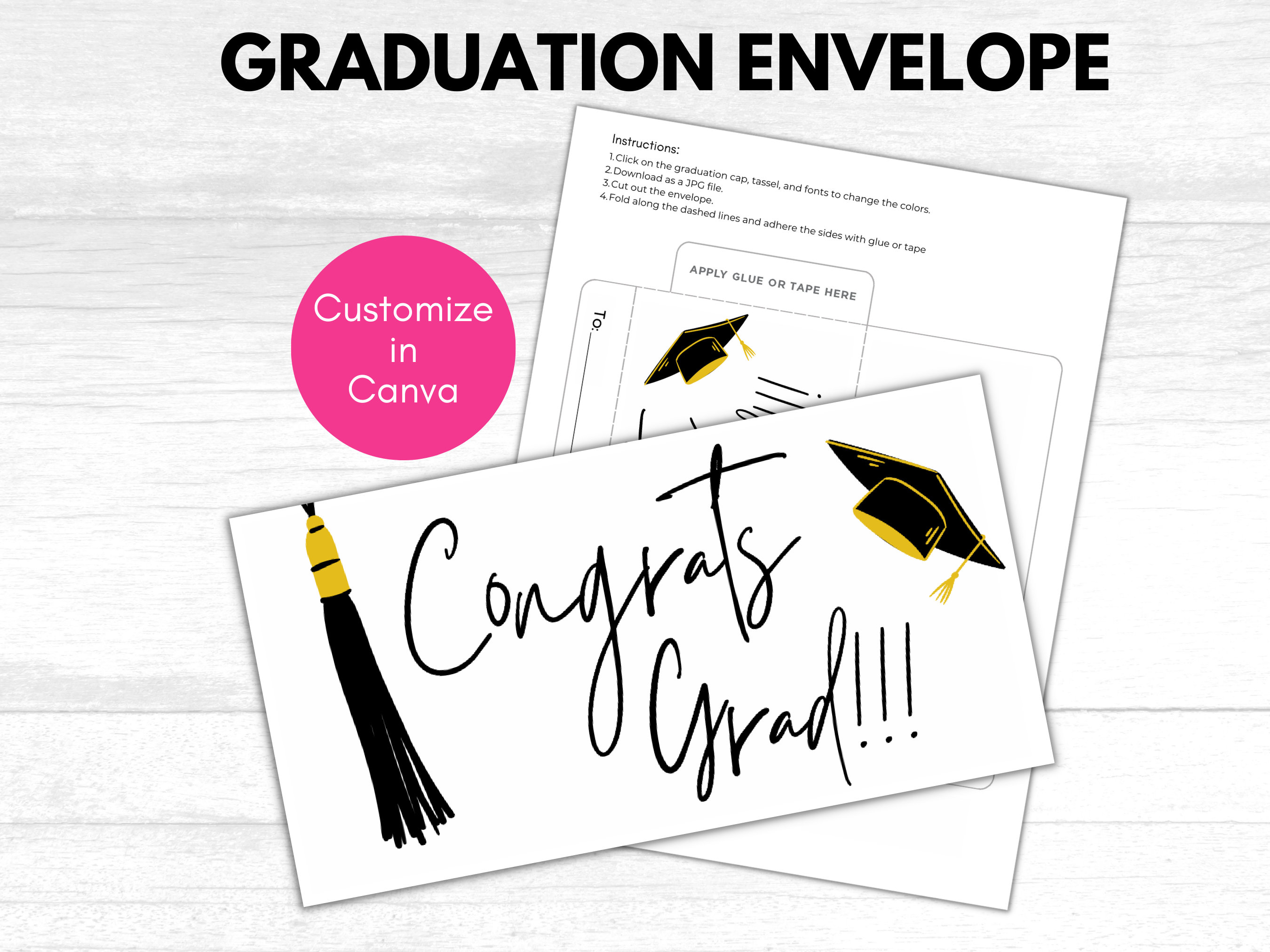 Graduation Money Envelope Printable, Graduation Money Holder, Money ...