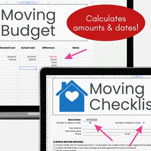 Moving Planner, Moving Spreadsheet, Moving Budget, Google Sheet ...