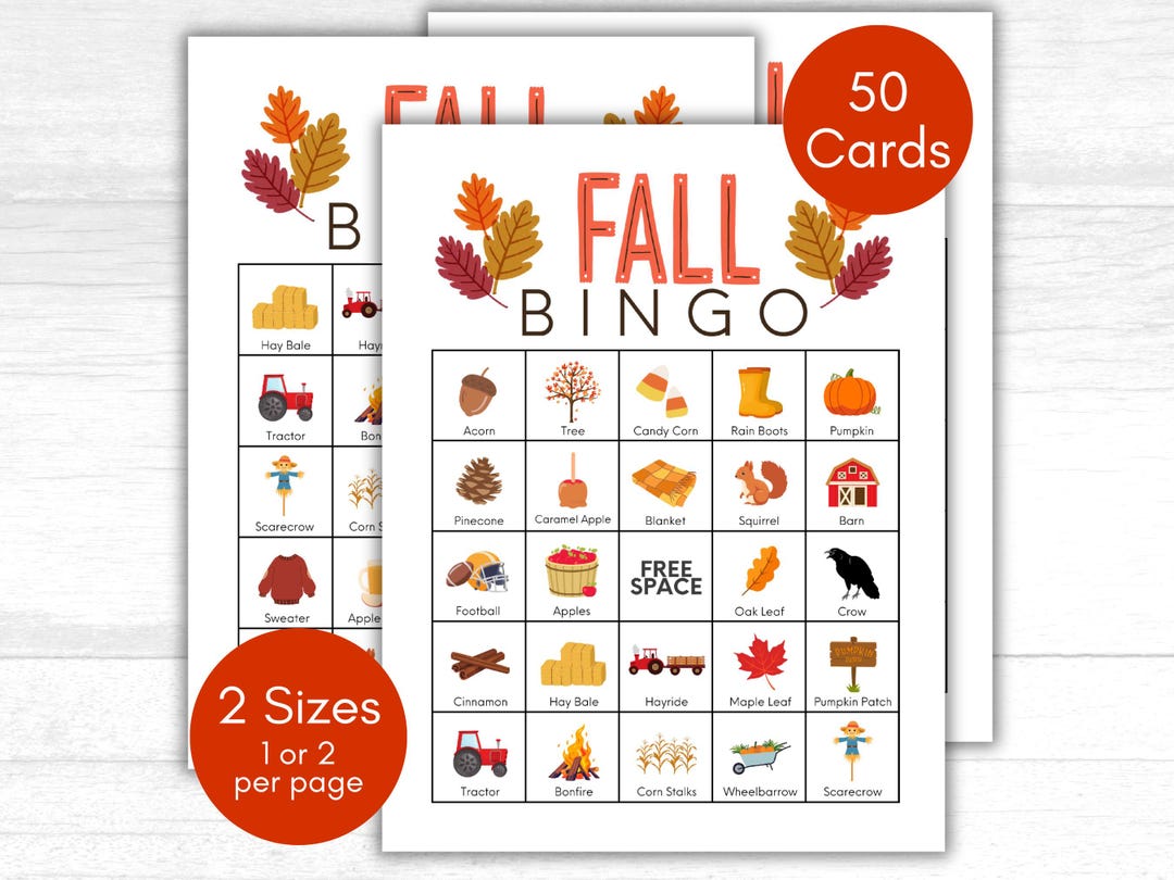 Fall Bingo, Autumn Bingo, Fall Bingo Game, Fall Bingo Cards, Autumn ...
