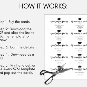 Printable Graduation Insert Card, Graduation Party Insert, Graduation ...