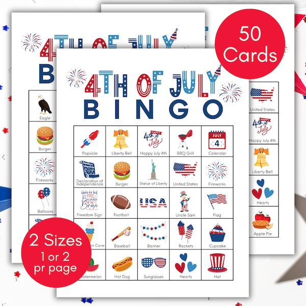 4th of July Bingo - Etsy