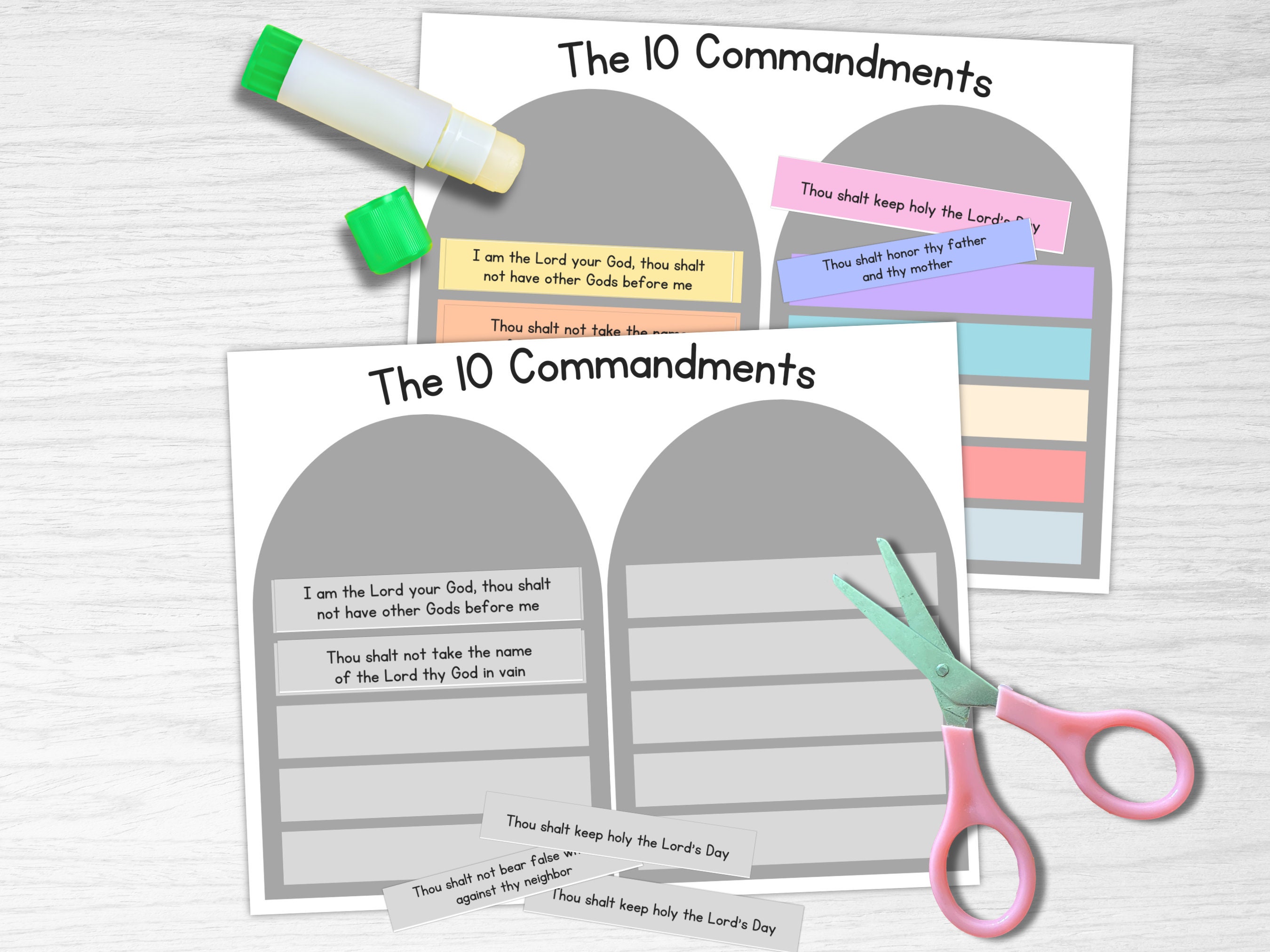 10 Commandments Craft, Catholic Puzzle Activity, Digital Catholic ...