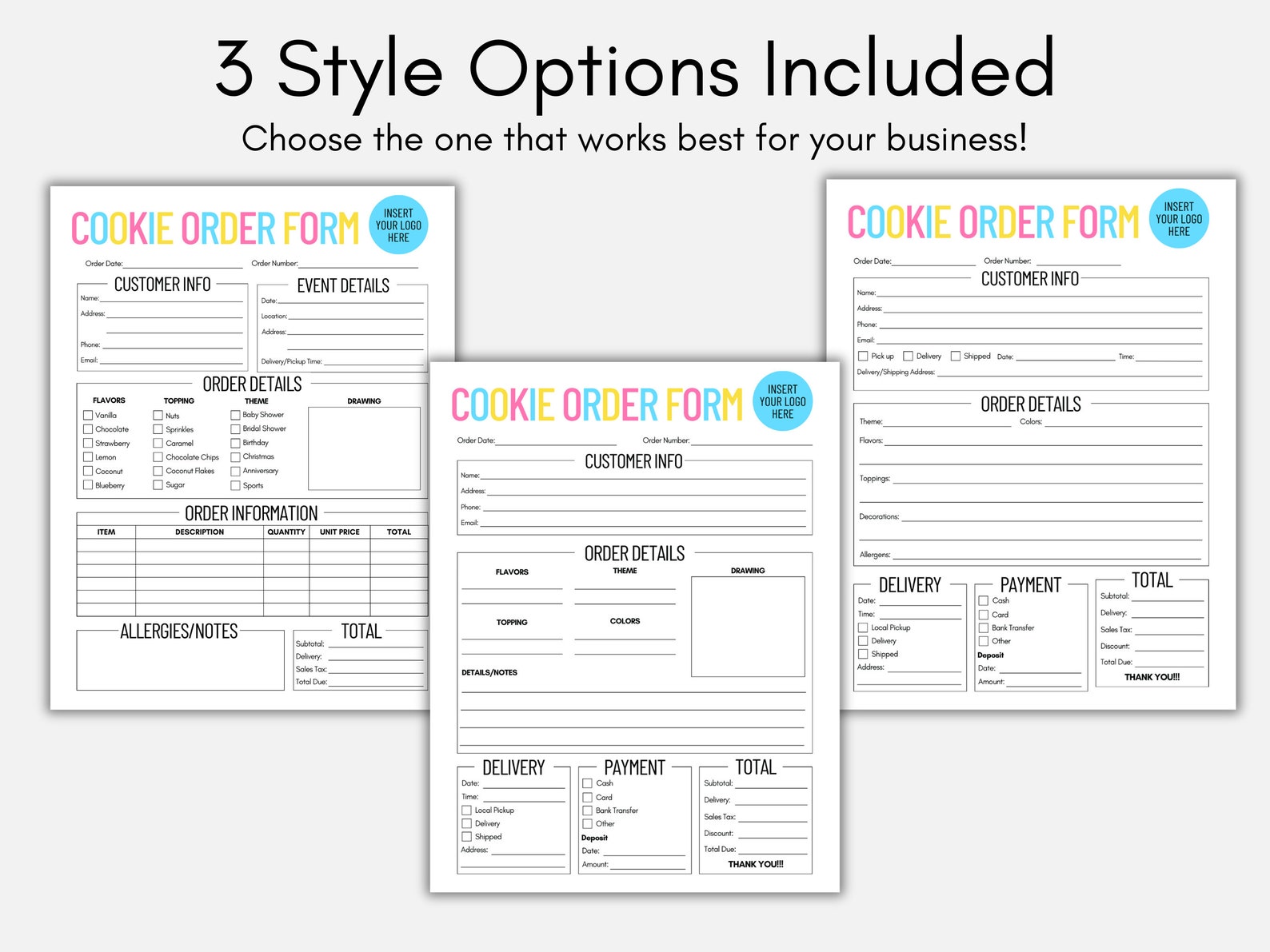 Cookie Order Form Template, Editable Canva Template, Bakery Form, Home ...