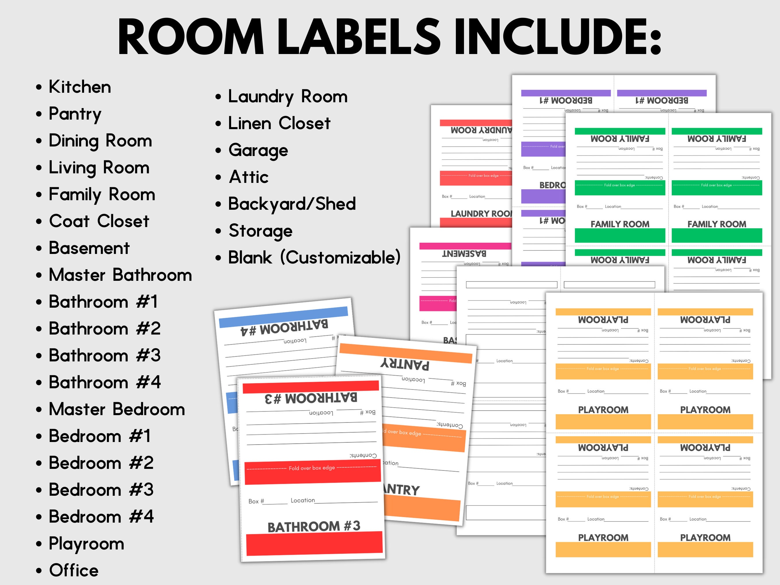 Moving Box Labels, Printable Moving Labels, Box Labels, Digital ...