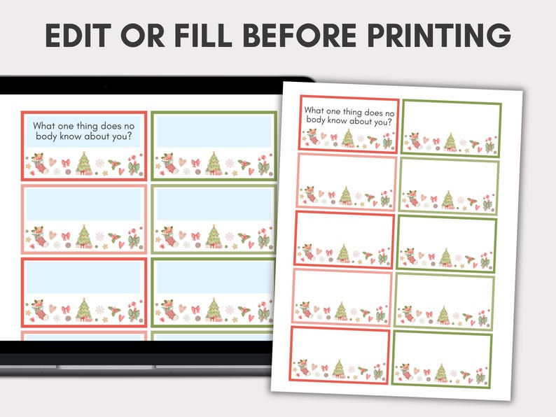 Christmas Conversation Cards, Christmas Conversation Starters, Family ...