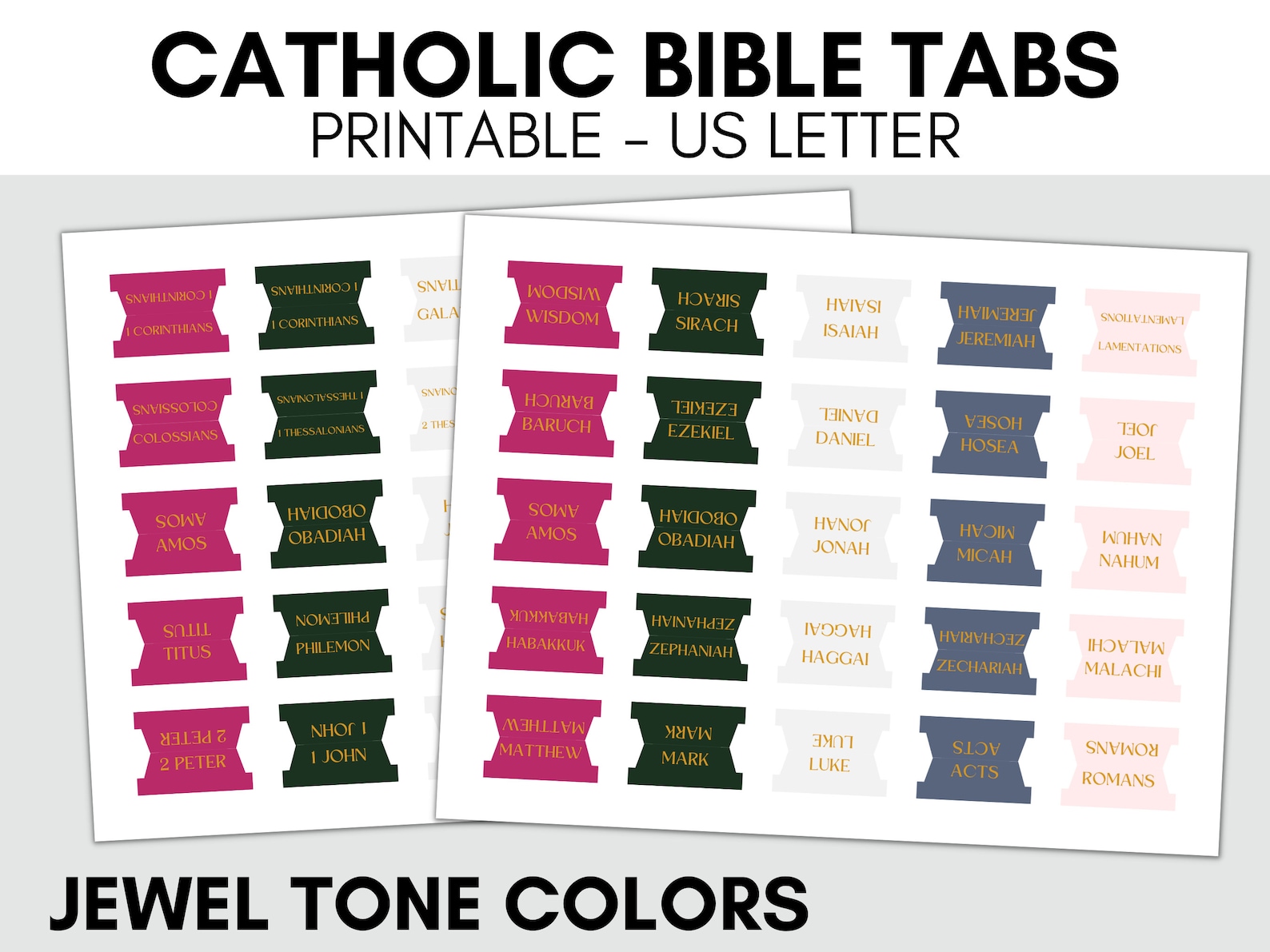 Printable Catholic Bible Tabs, Bible Tabs Printable, DIY Bible Tabs ...