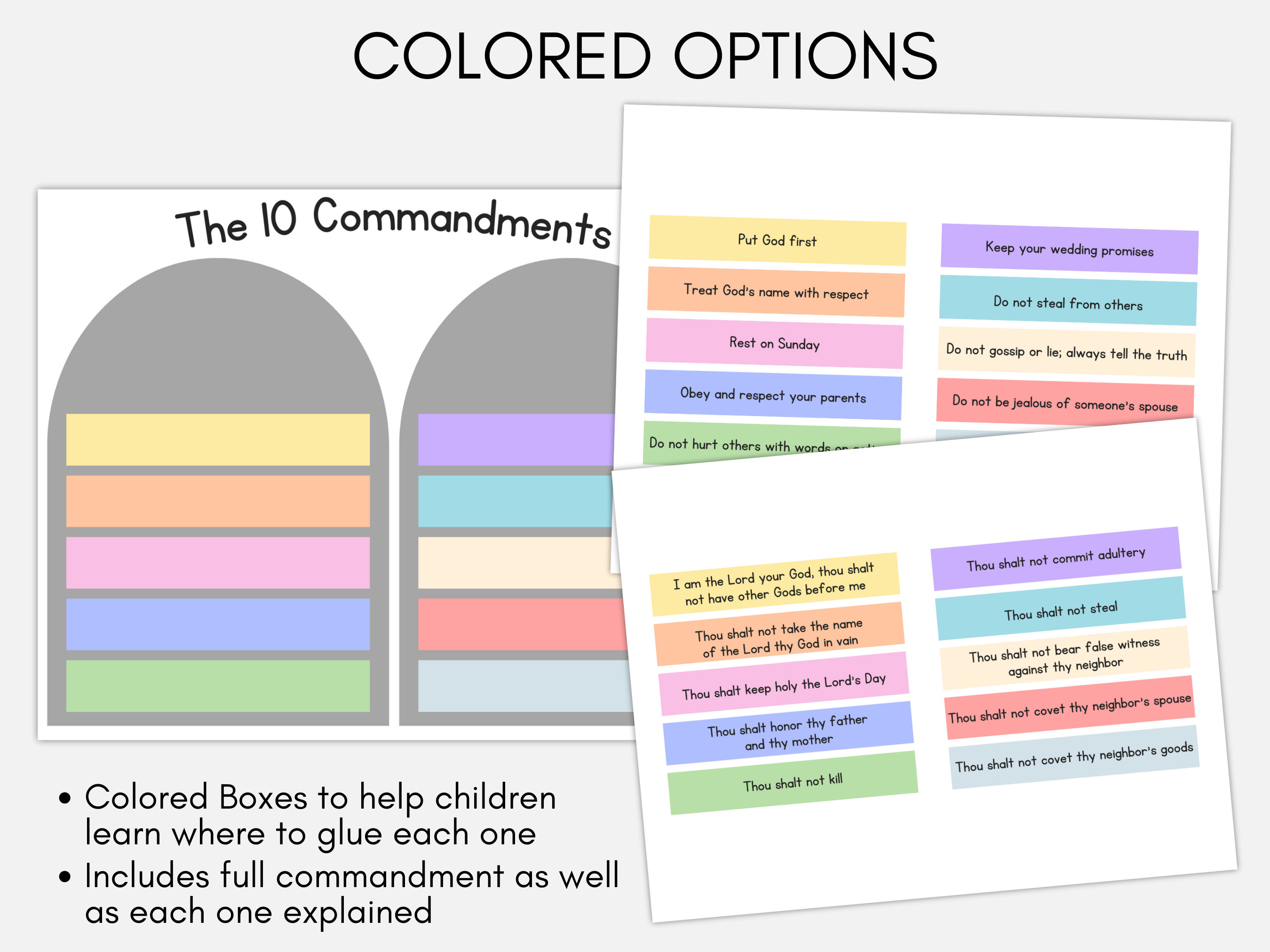 10 Commandments Craft, Catholic Puzzle Activity, Digital Catholic ...