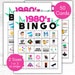 80s Bingo, 1980s Bingo, 80s Bingo Cards, Printable Bingo Cards, Retro ...