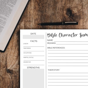 Bible Character Study Template, Printable Bible Character Study, Bible ...