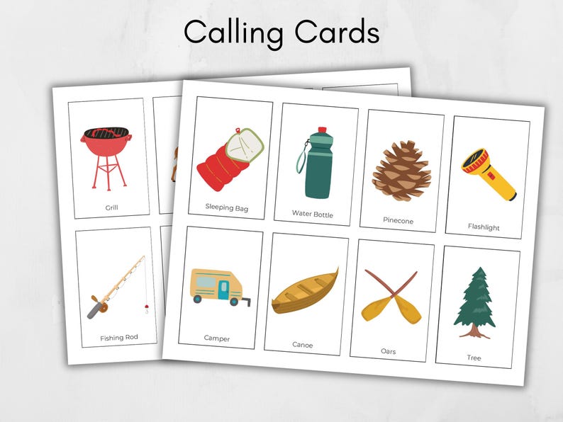 Camping Bingo Cards Printable Game, Camping Party Game, Camping ...