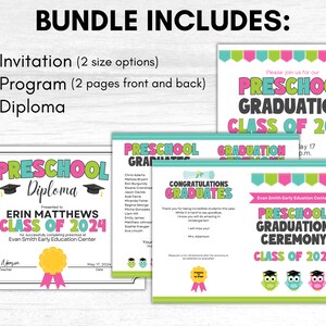 Preschool Graduation Templates, Prek Graduation Invite, Preschool ...