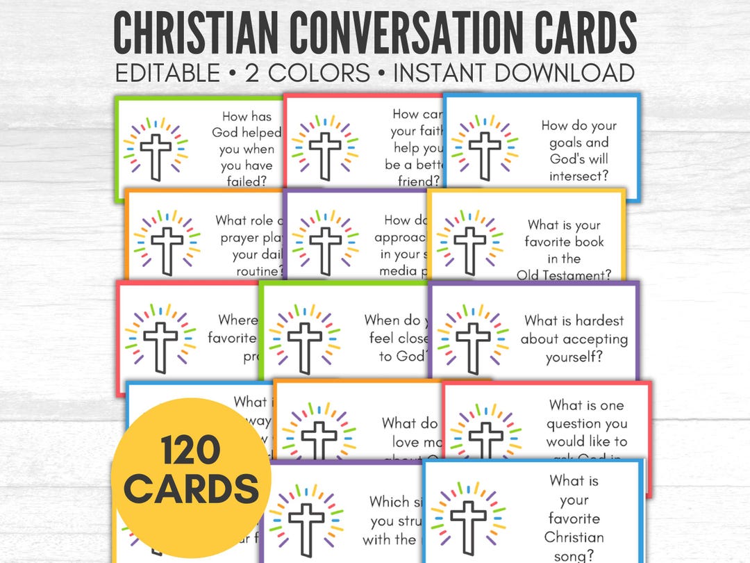 Christian Conversation Starters, Editable Conversation Starters for ...