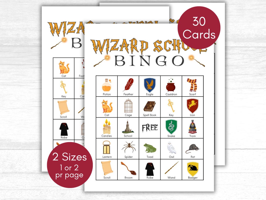 Magic School Bingo, Wizard School Bingo, Wizard Party Game, Halloween ...