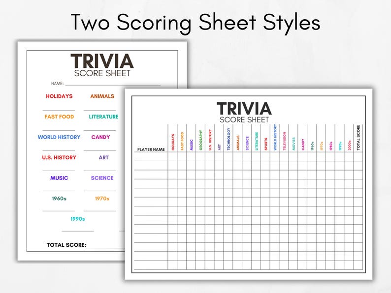 Pub Trivia Games Bundle, Trivia Night Games, Family Game Night, Trivia ...