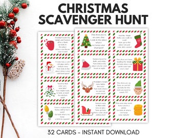 Indoor Treasure Hunt Clue Cards 32 Indoor Clues Christmas - Etsy