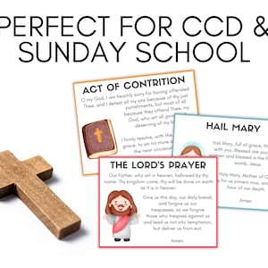 Catholic Prayer Cards for Kids, Children's Prayer Cards, Kids Hail Mary ...