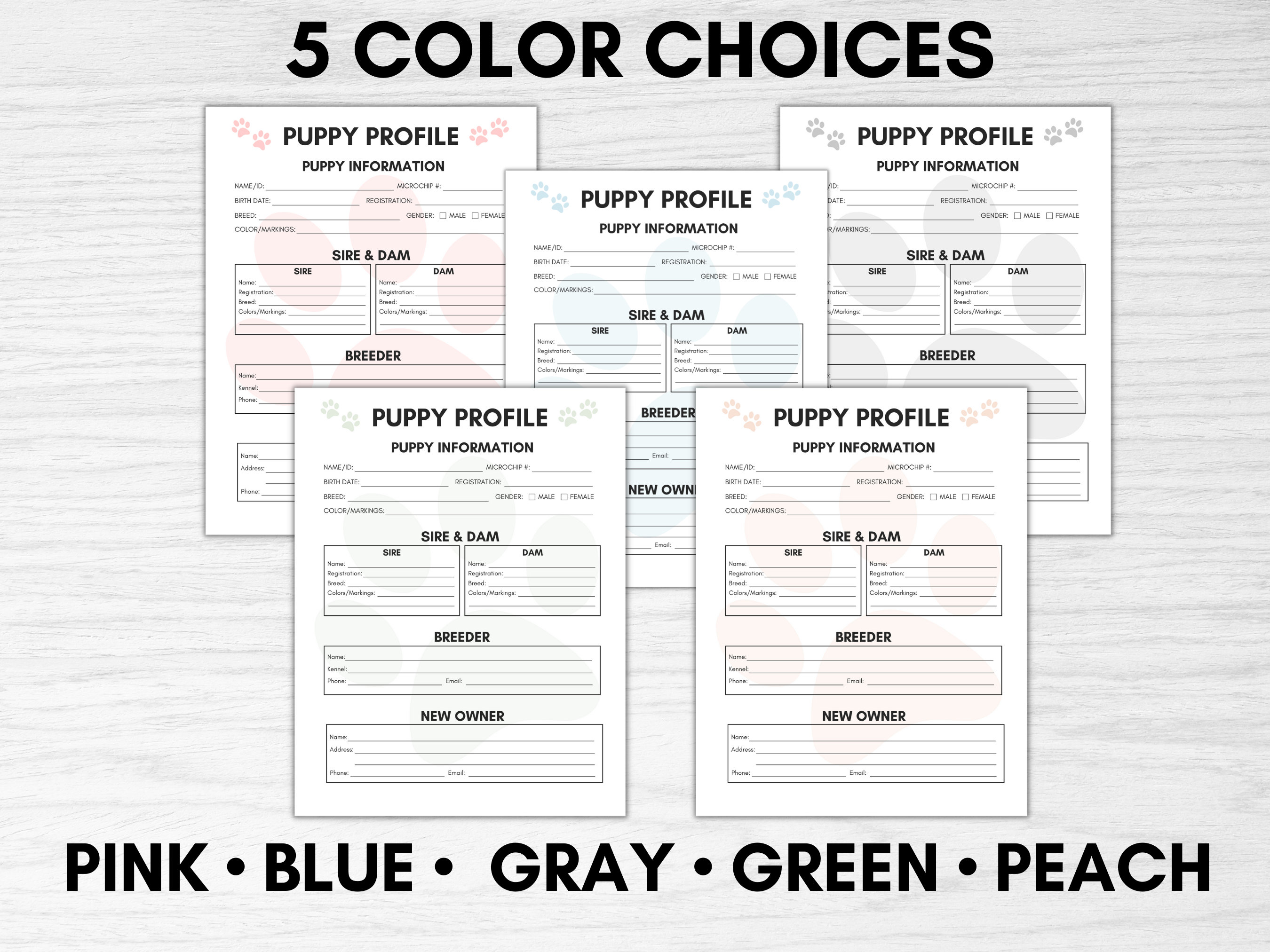 Breeder Puppy Pack, Dog Breeder Forms, Fillable Breeder Forms, Puppy ...