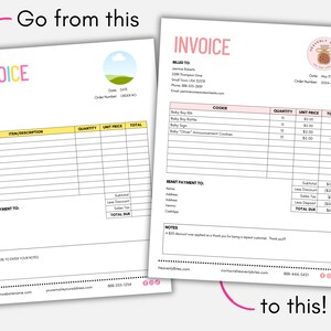 Invoice Template, Canva Invoice Template, Bakery Business Invoice ...