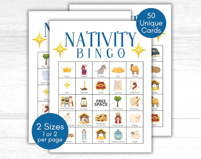 Nativity Bingo Game Printable Nativity Bible Bingo Christmas Nativity ...