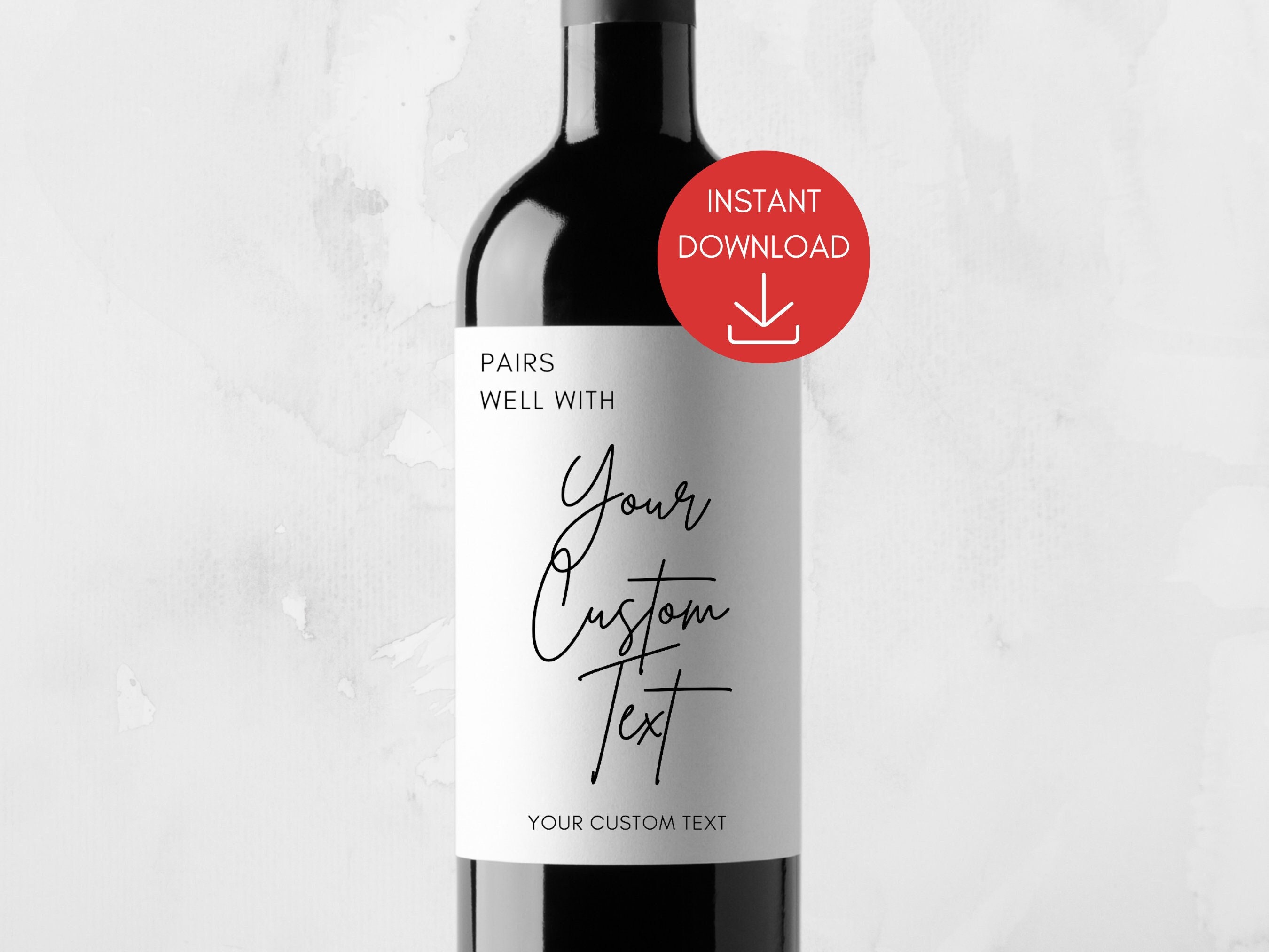 Custom Wine Label, Printable Wine Label, Personalized Wine Bottle Label ...