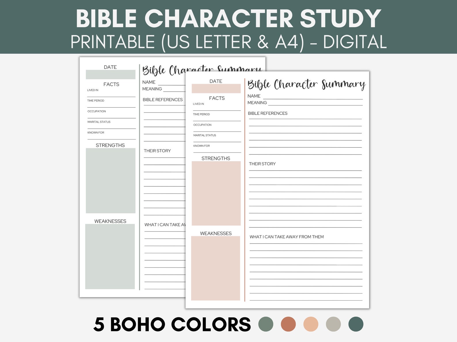 Bible Character Study Template, Printable Bible Character Study, Bible ...