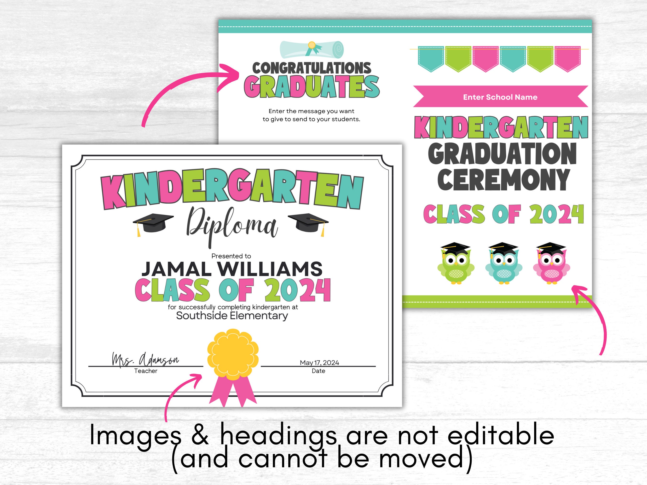 Kindergarten Graduation Templates, Graduation Program, Kindergarten ...