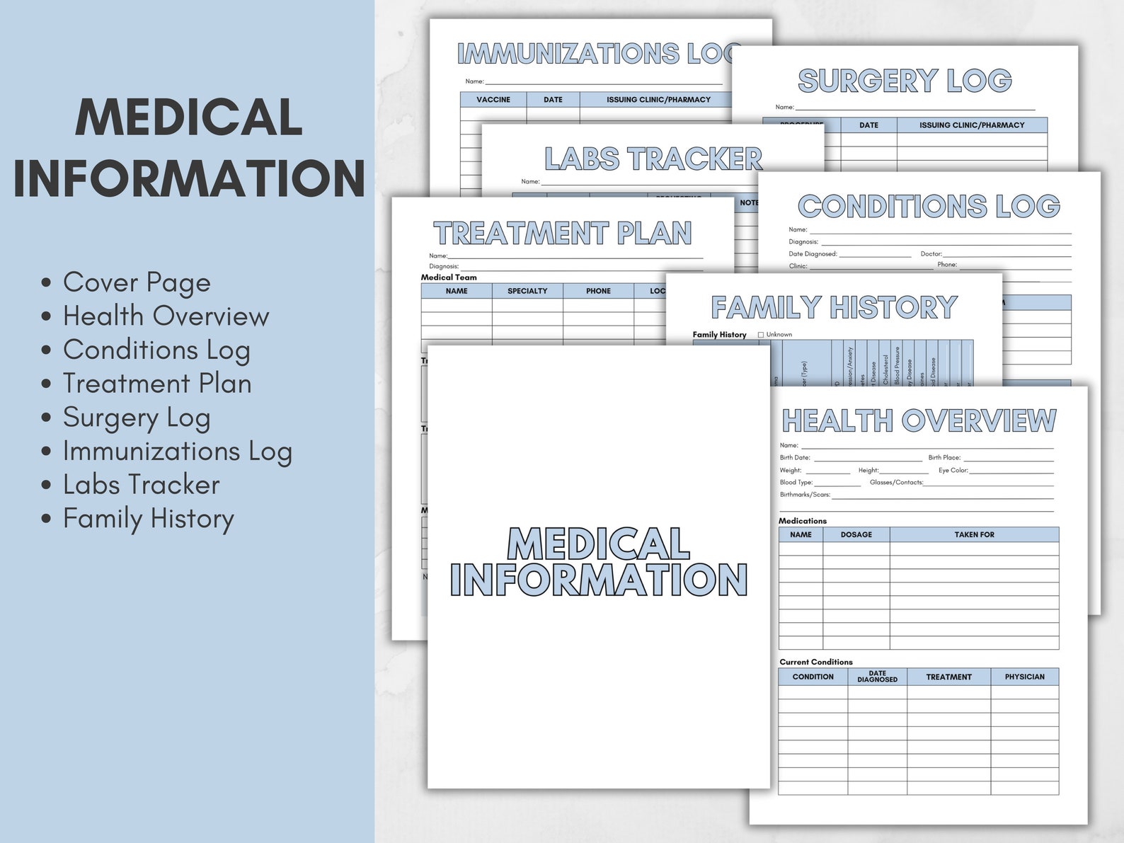 Medical Binder Printable, Medical Planner, Healthcare Planner, Chronic ...