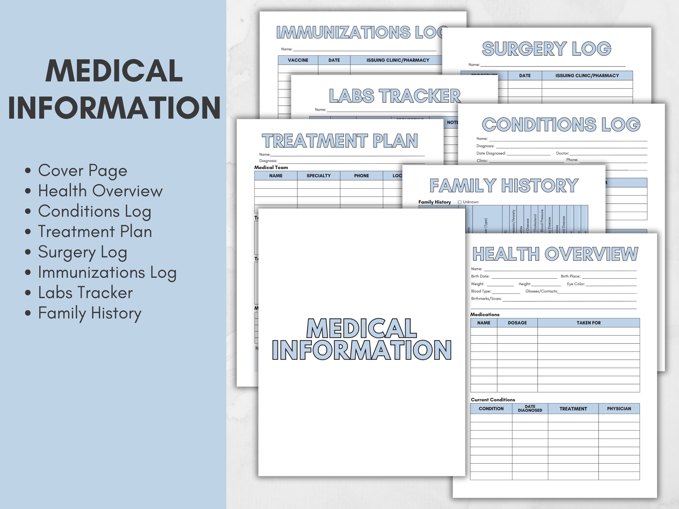 Medical Binder Printable, Medical Planner, Healthcare Planner, Chronic ...