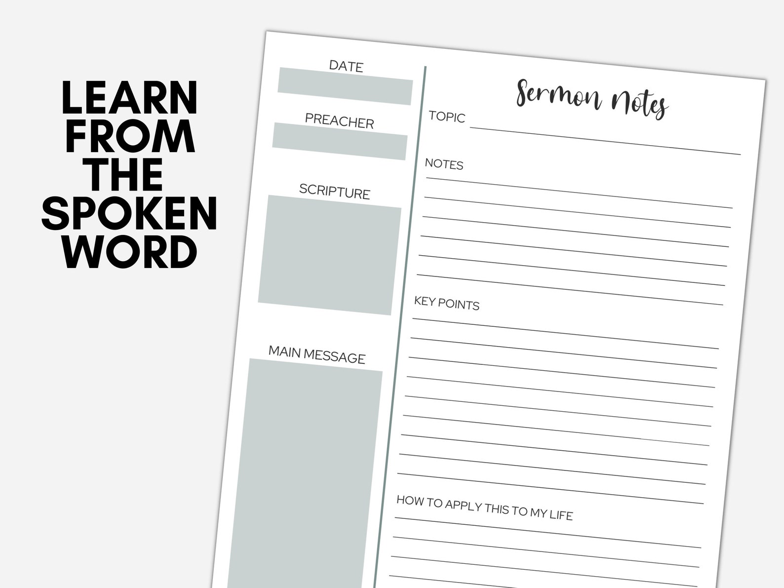 Sermon Notes Template Printable Sermon Notes Notebook for - Etsy