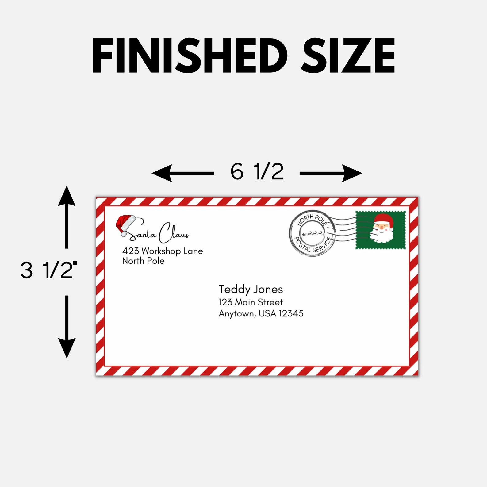 Printable Santa Claus Envelope Letter From Santa Envelope - Etsy