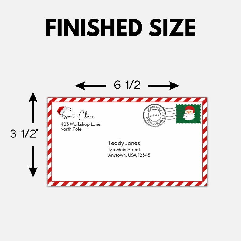 Printable Santa Claus Envelope Letter From Santa Envelope - Etsy