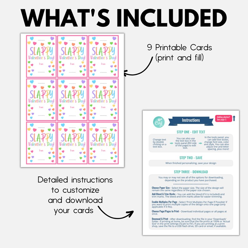 Editable Slap Bracelet Valentine Printable Valentine's - Etsy