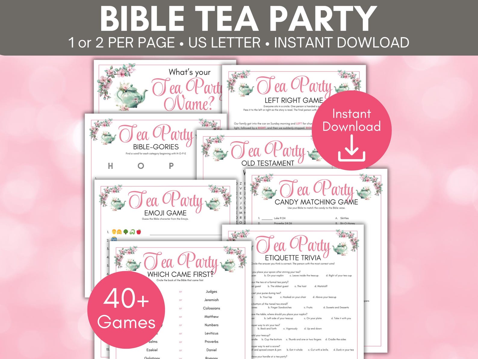 Christian Tea Party Games, Bible Tea Party Games, Women's Ministry Tea ...
