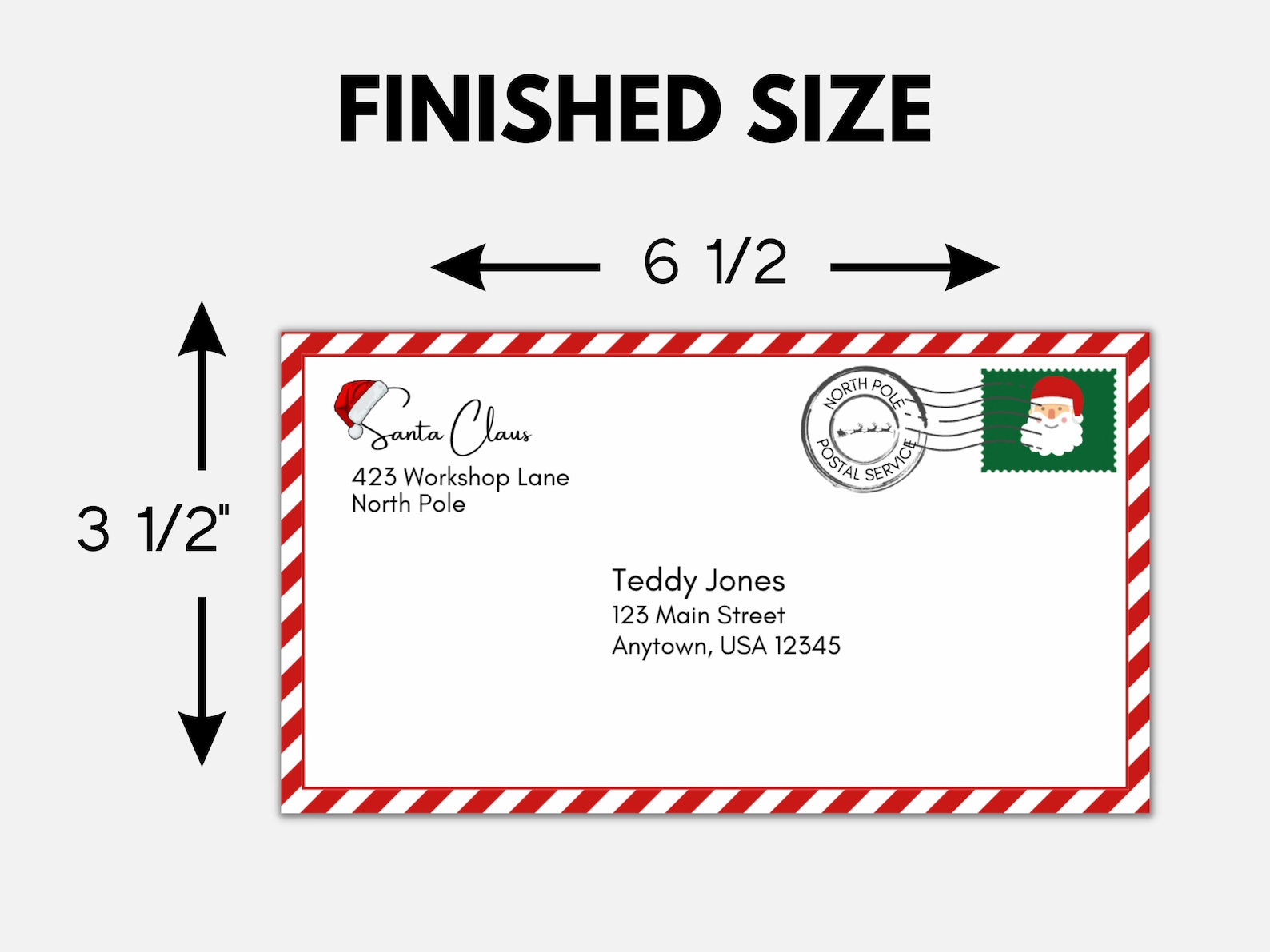 Printable Santa Claus Envelope, Letter From Santa Envelope, Santa ...