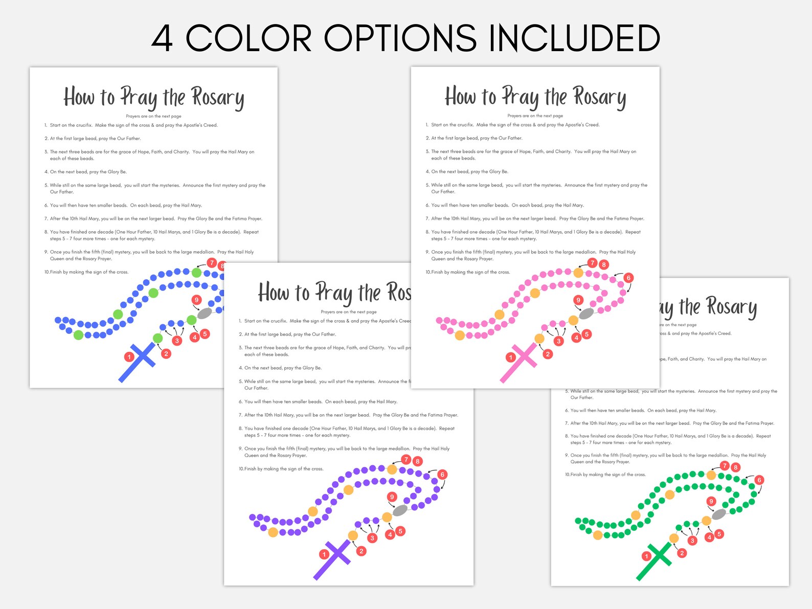 How to Pray the Rosary, Catholic Kids Printable Prayer, Printable PDF ...