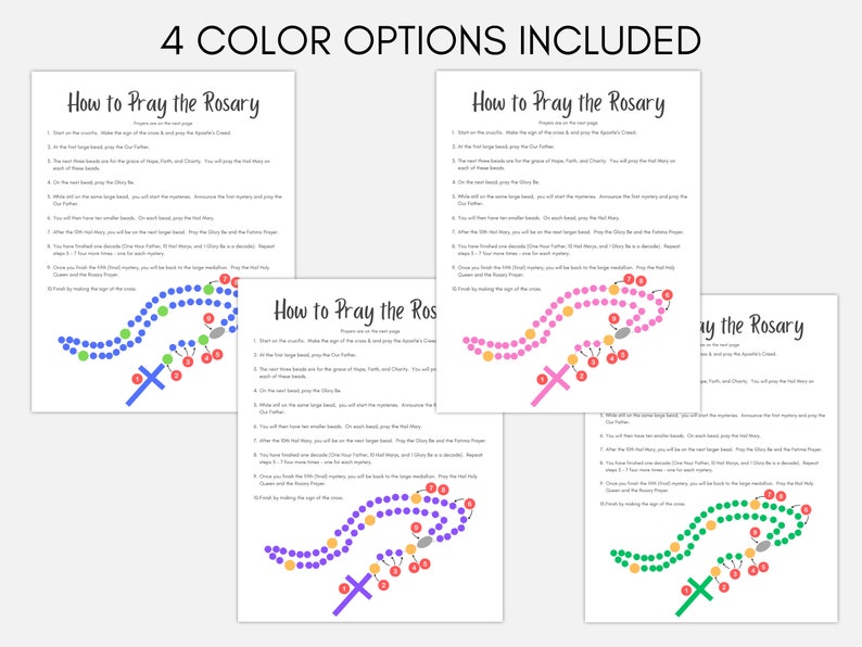 How to Pray the Rosary, Catholic Kids Printable Prayer, Printable PDF ...