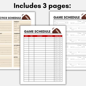 Editable Football Game Schedule Template, Football Schedule Template ...