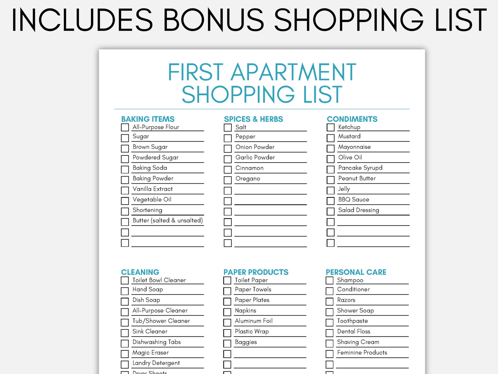 First Apartment Checklist, New Home Checklist, Moving Checklist, New ...