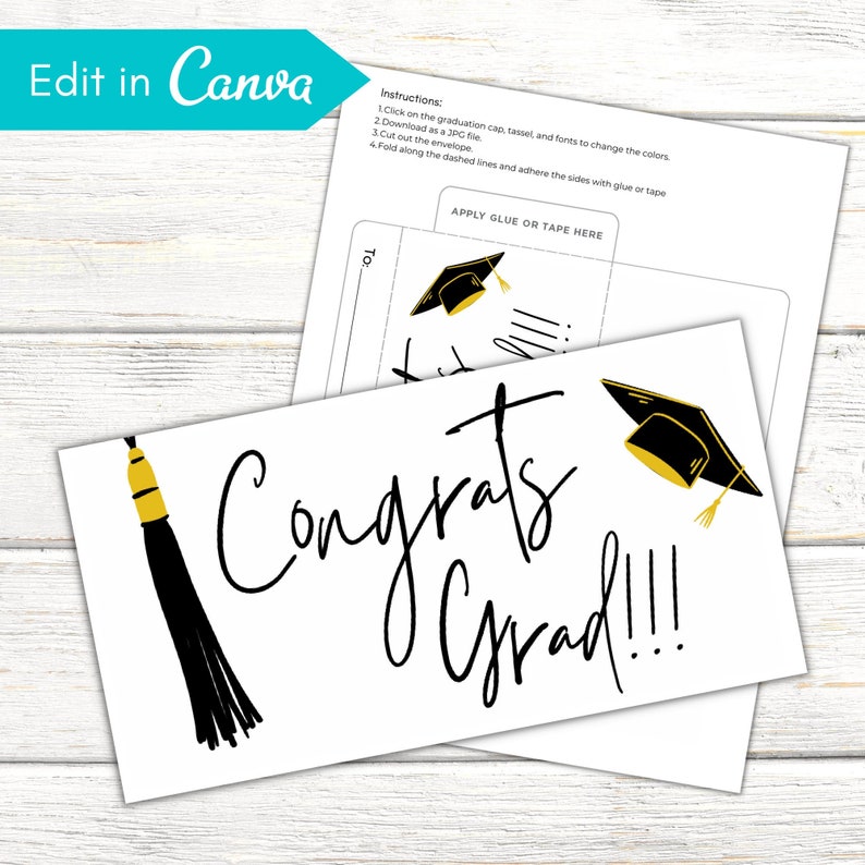 Graduation Money Envelope Printable Graduation Money Holder - Etsy
