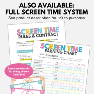 Screen Time Rules, Screen Time Contract, - Etsy