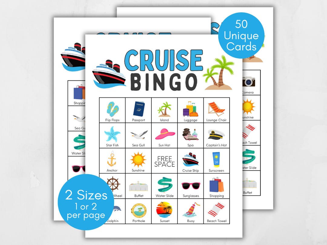 Cruise Ship Bingo, Cruise Bingo Game, Cruise Activities for Kids ...