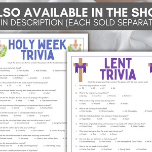 Easter Trivia, Easter Bible Trivia Game, Easter Story Trivia Game, Holy ...