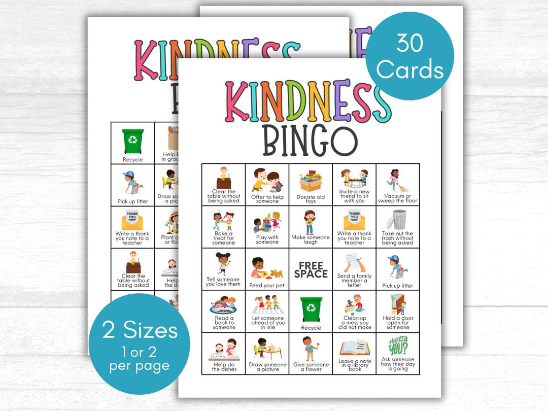 Kindness Bingo, Acts of Kindness Bingo, Gratitude Bingo, Kindness ...